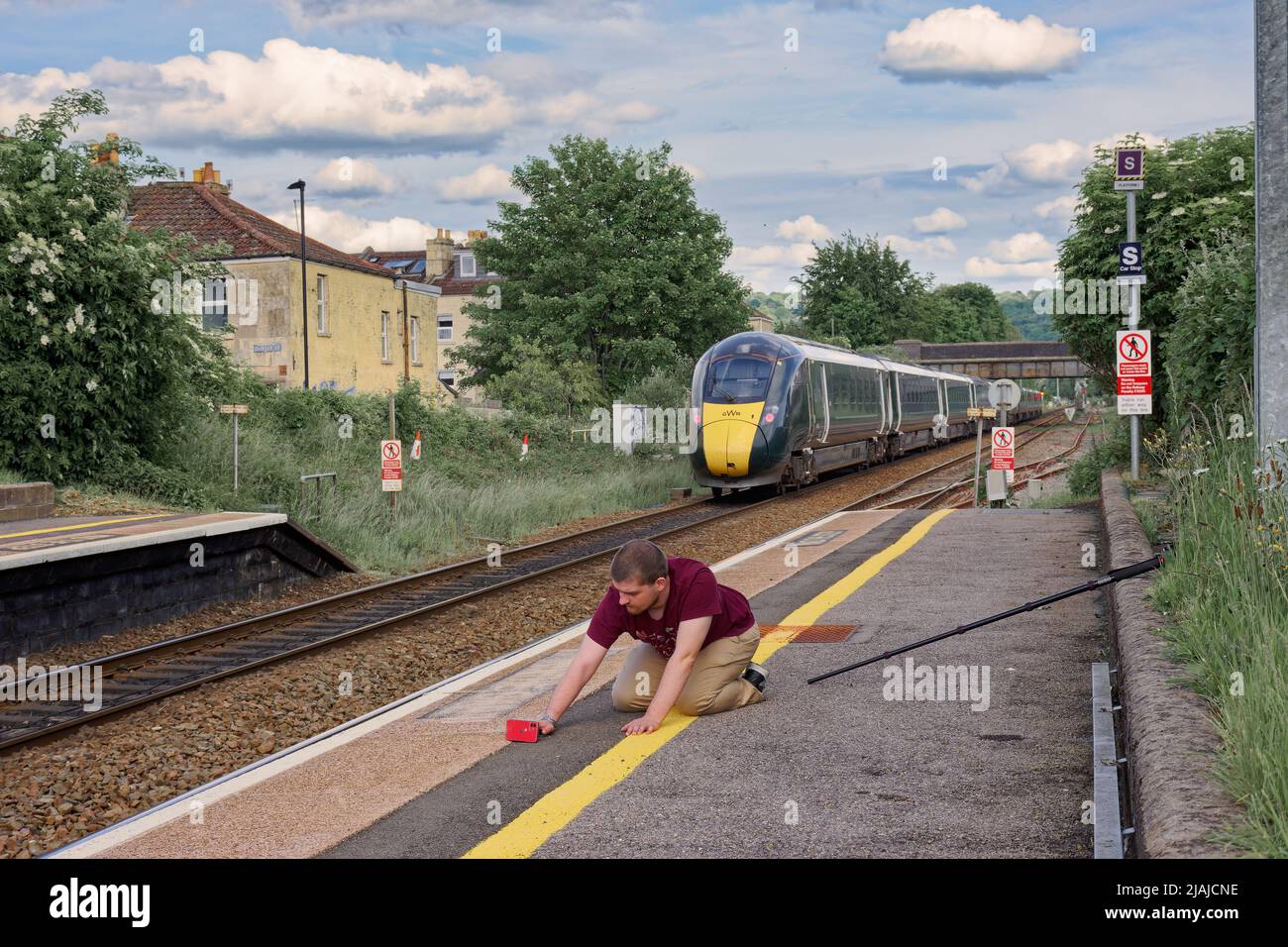 Trains through Bath Stock Photo - Alamy