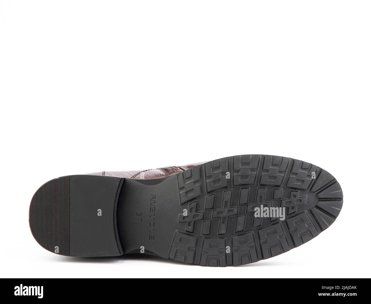 Sole for shoes, bottom view. Shoe sole close-up isolated on white ...