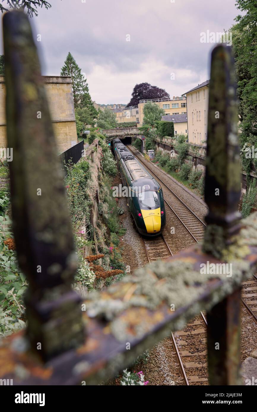 Trains through Bath Stock Photo - Alamy