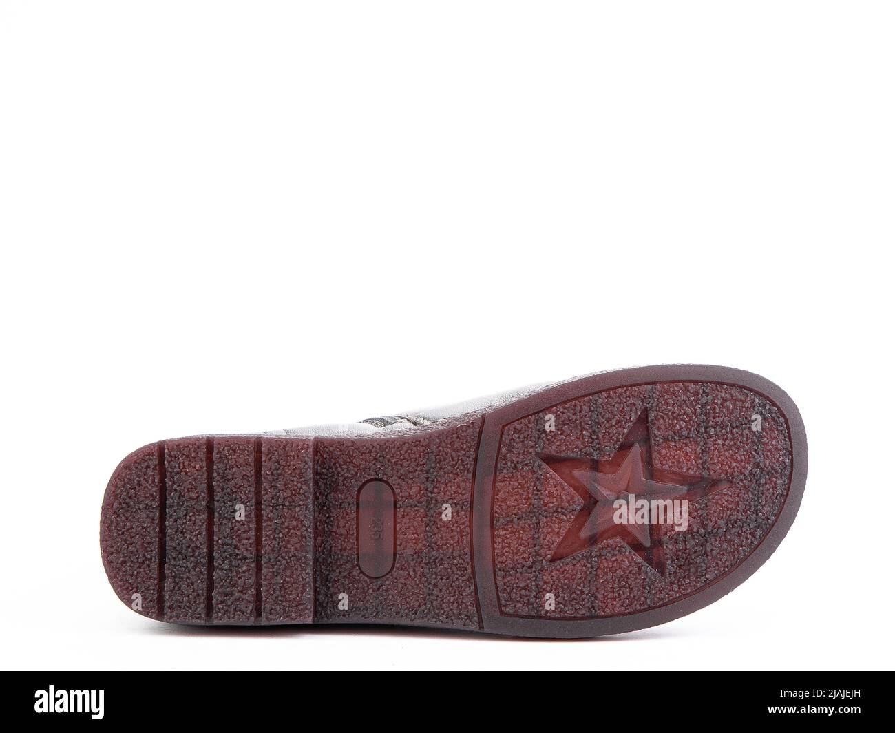 Sole for shoes, bottom view. Red Shoe sole close-up isolated on white ...