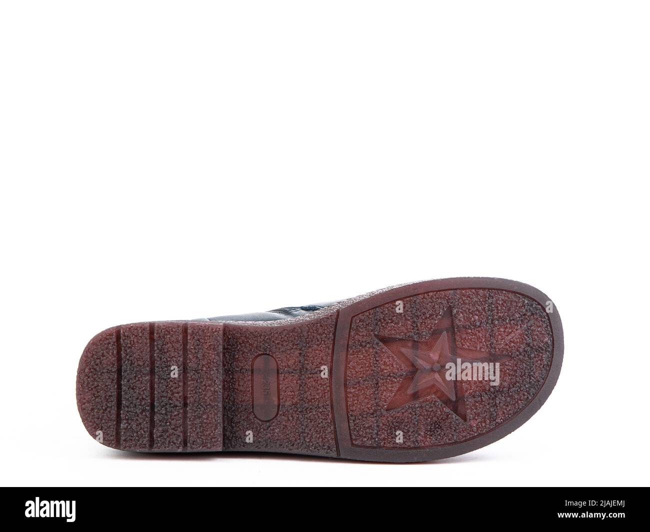 Sole for shoes, bottom view. Red Shoe sole close-up isolated on white ...