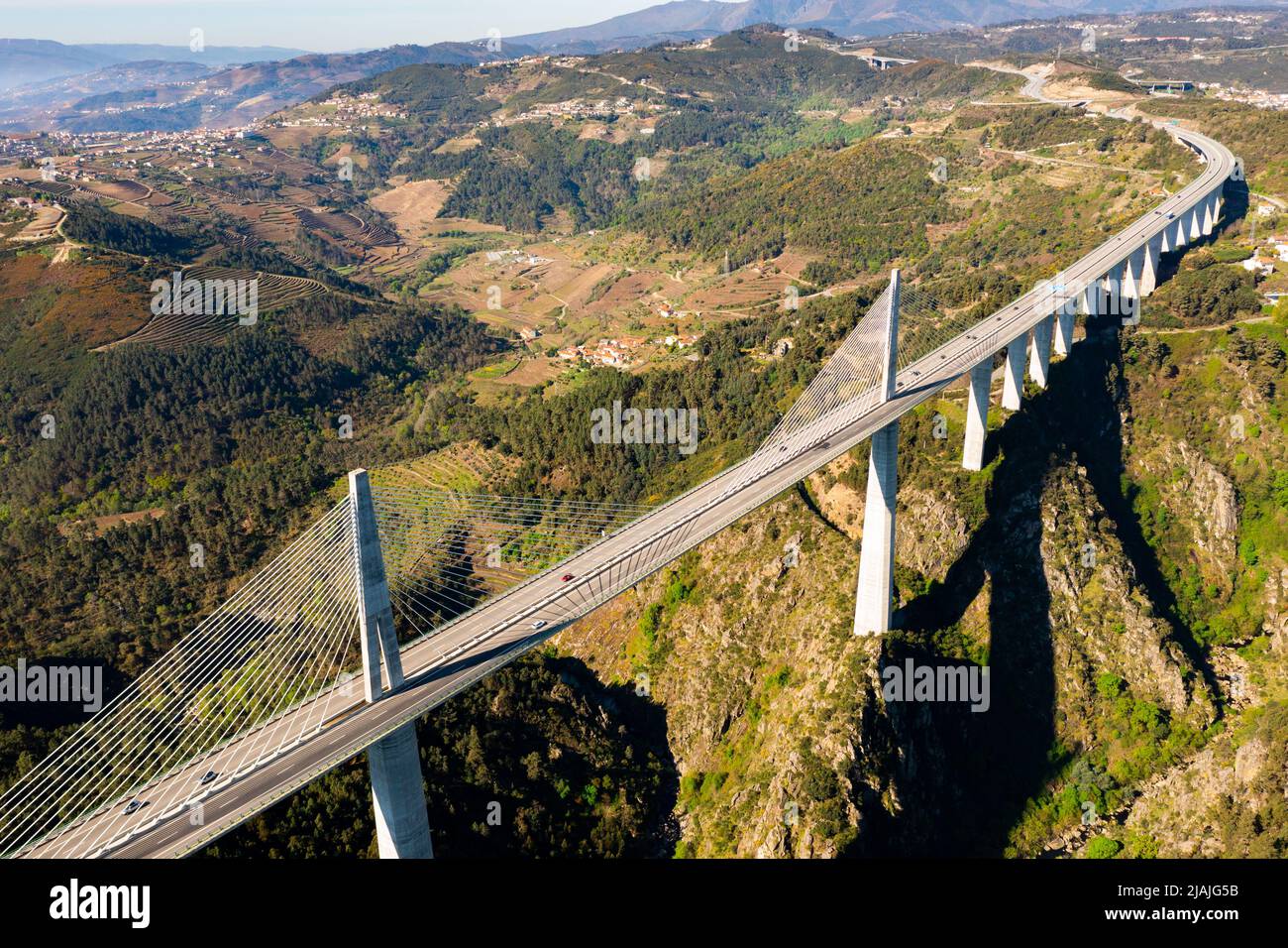 Aerial view of Viaduto do Corgo in Vila Real, Portugal Stock Photo - Alamy