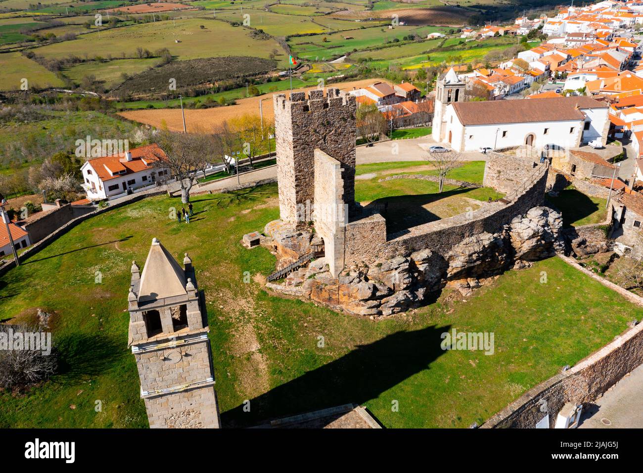 View from drone of Mogadouro municipality, Portugal Stock Photo - Alamy