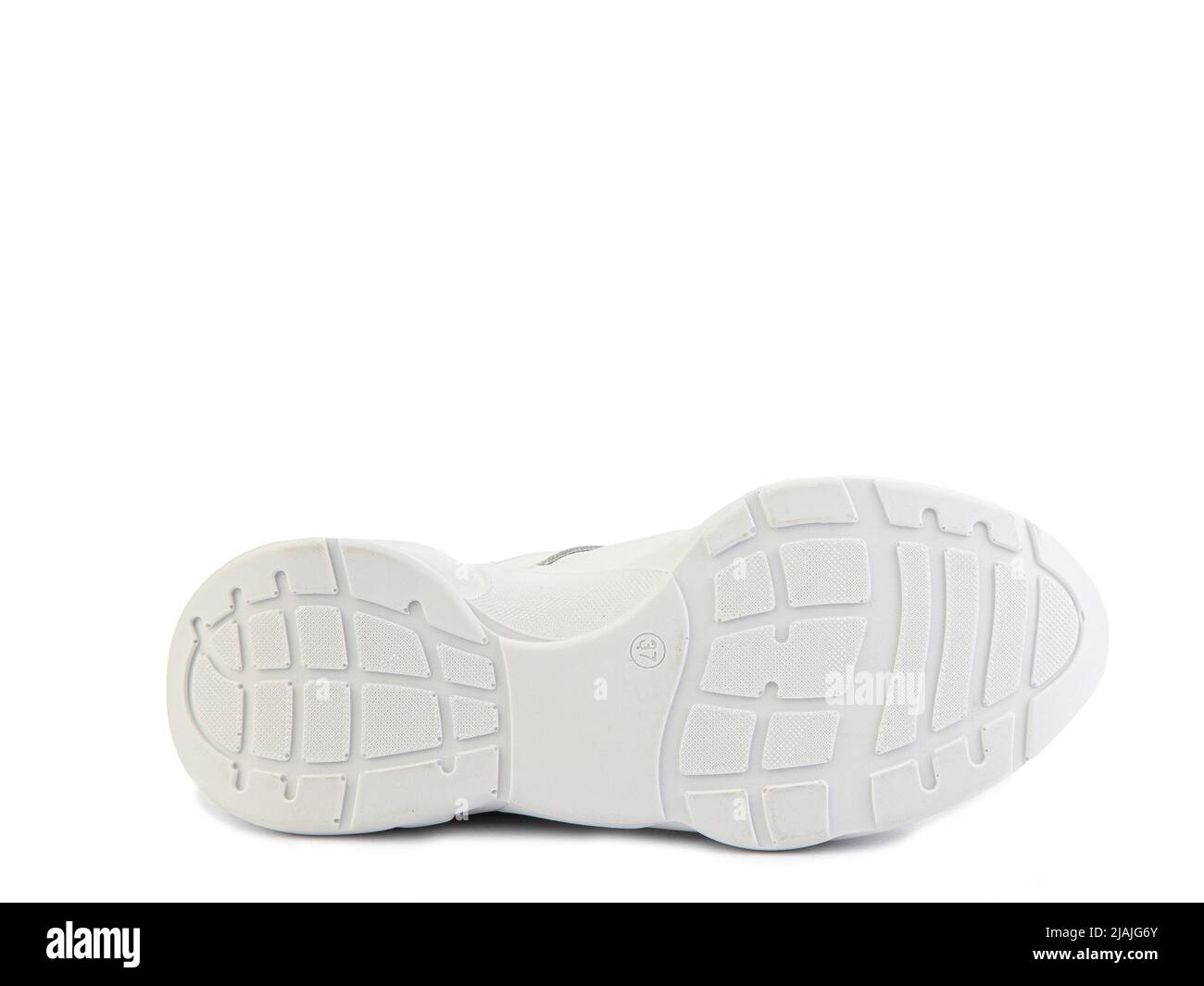 Sole for shoes, bottom view. White Shoe sole close-up isolated on white ...