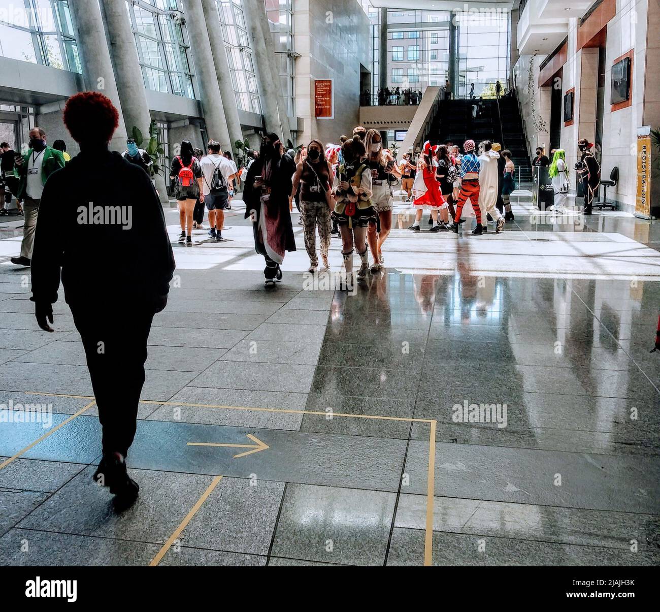 Cosplayers inside a convention center (NC State, 2022 Stock Photo - Alamy