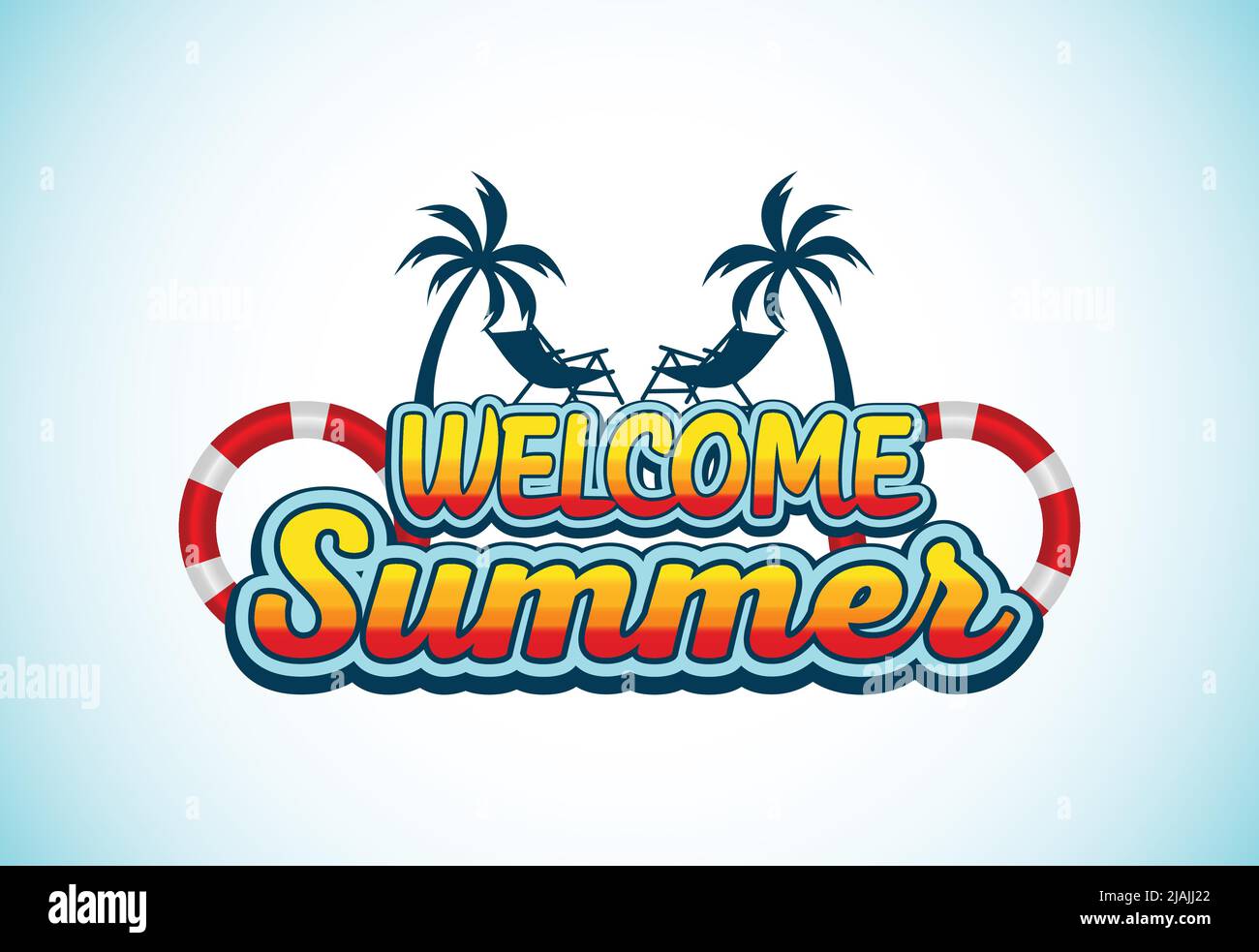 Summer holidays design concept vector illustration. Tropical beach ...