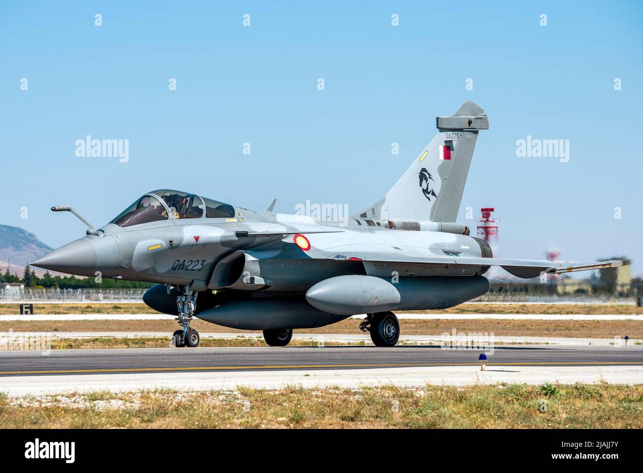 Qatar Emiri Air Force Rafale EQ taxiing at Konya Air Base, Turkey Stock ...