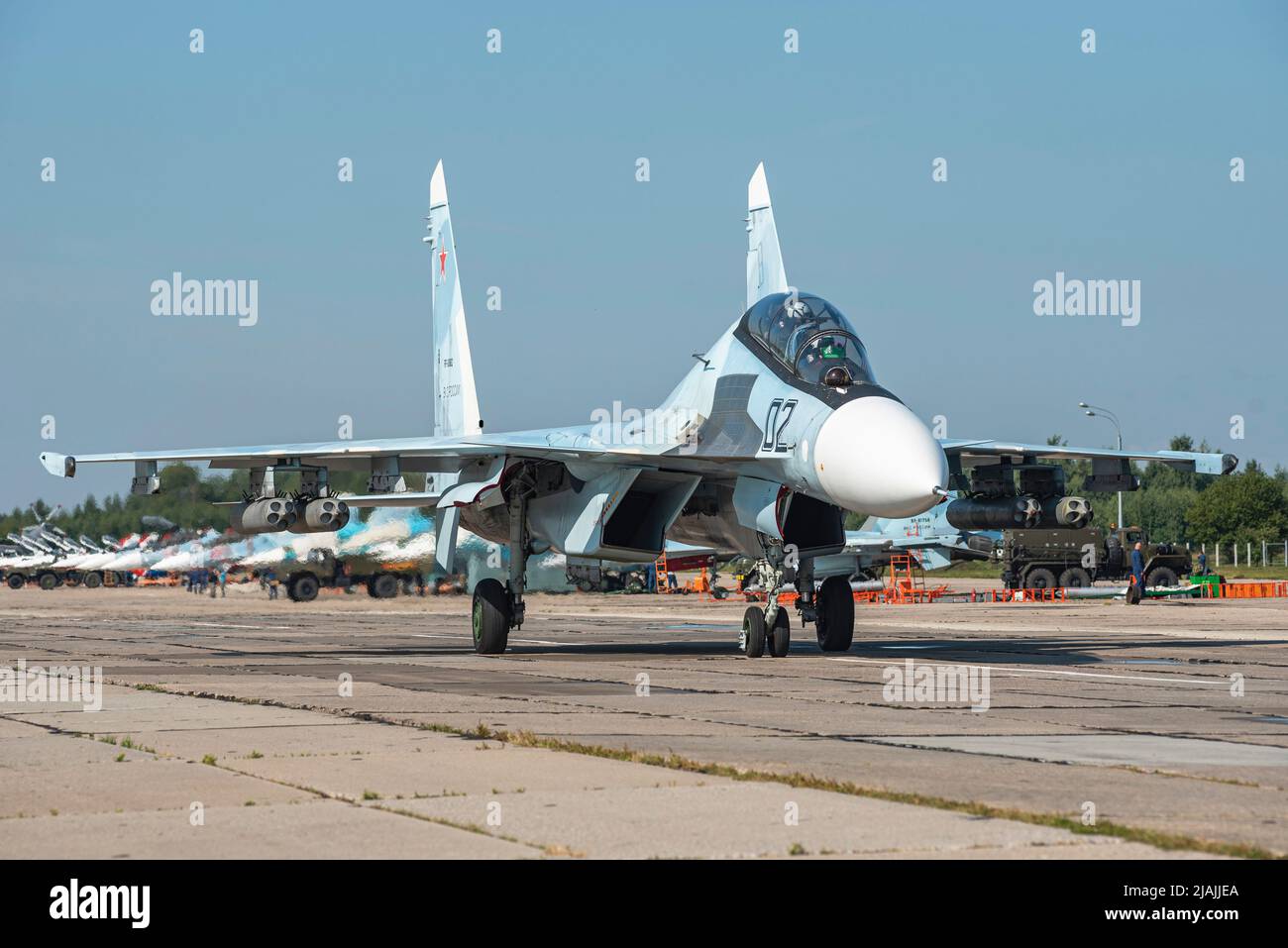 Russian Aerospace Forces Su-30SM at Dyagilevo Air Base, Russia Stock ...