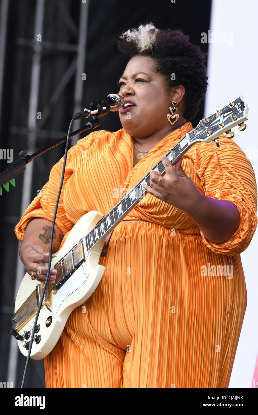 Singer, songwriter and guitarist Celisse is shown performing on stage ...