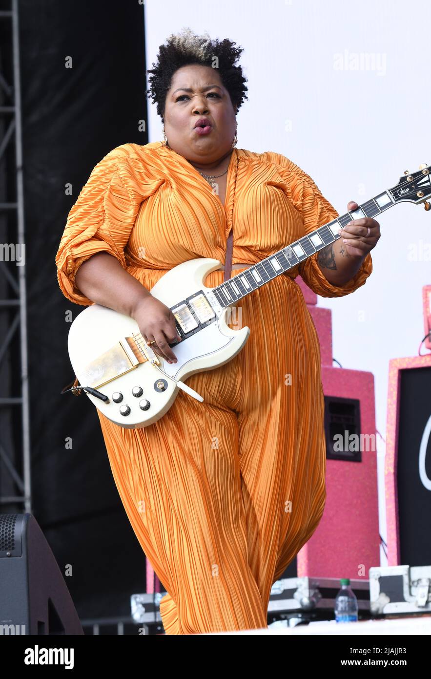Singer, songwriter and guitarist Celisse is shown performing on stage ...