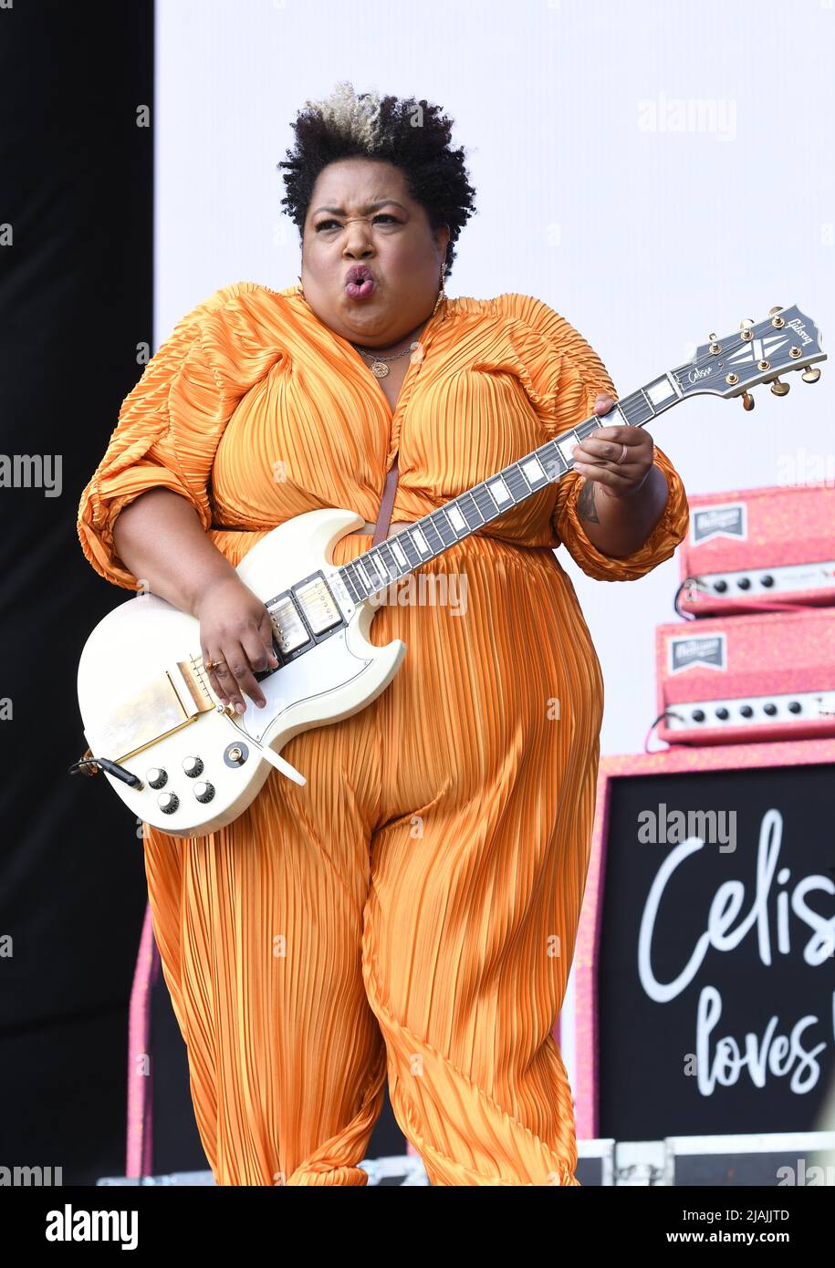 Singer, songwriter and guitarist Celisse is shown performing on stage ...