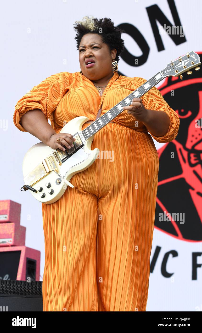 Singer, songwriter and guitarist Celisse is shown performing on stage ...