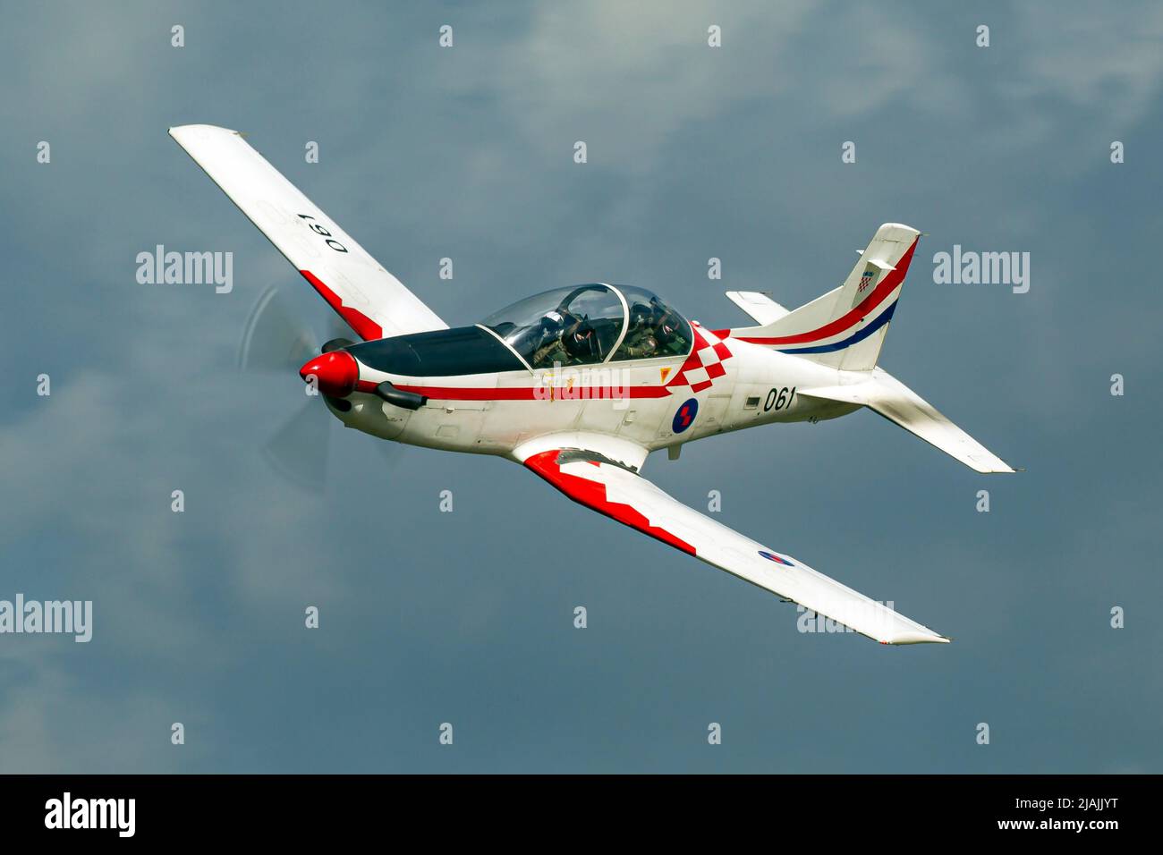 A Croatian Air Force PC-9 turboprop training aircraft captured in ...