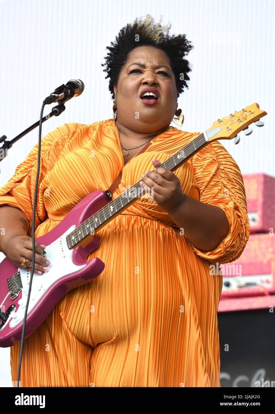 Singer, songwriter and guitarist Celisse is shown performing on stage ...