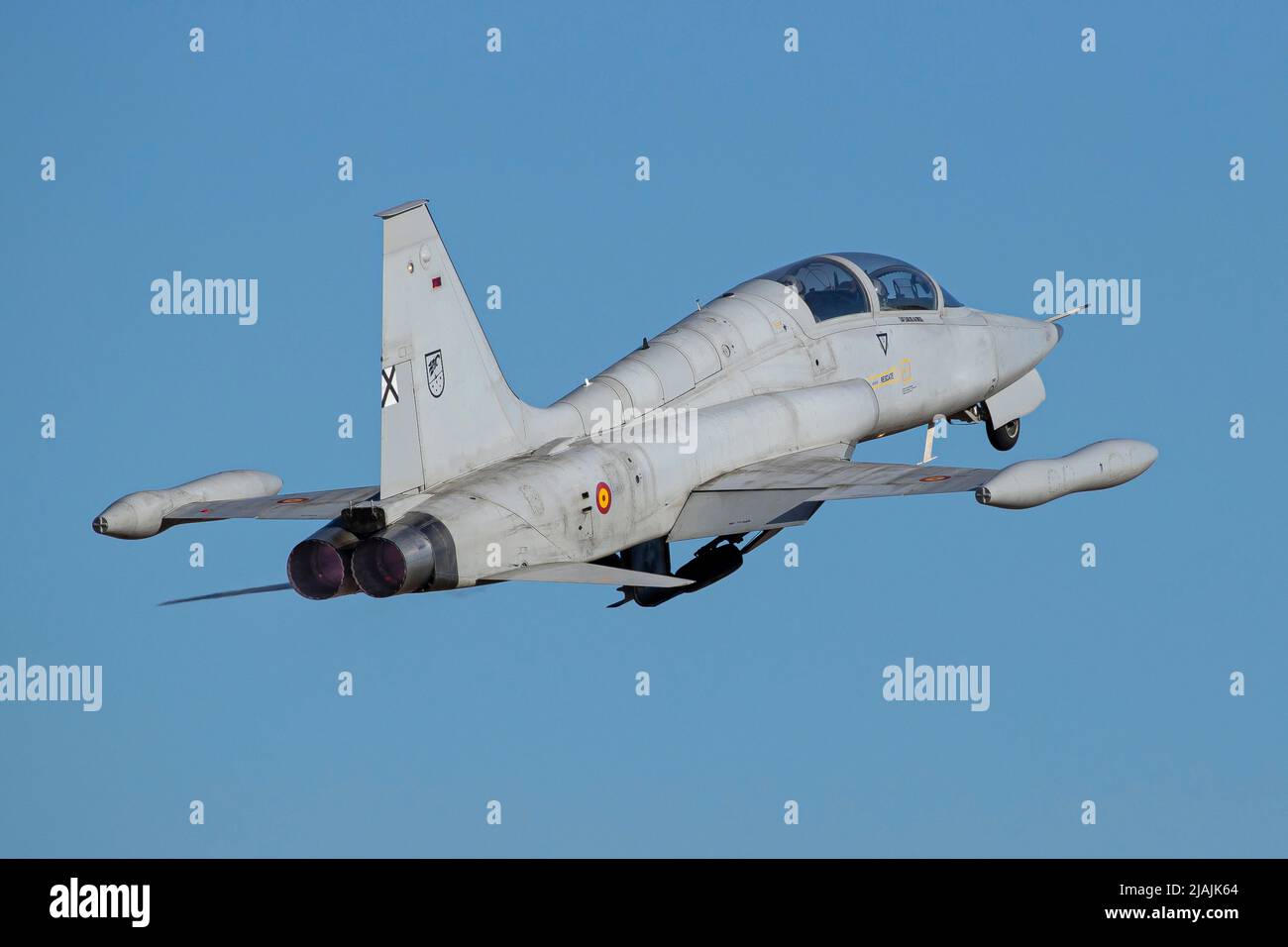 A Spanish Air Force SF-5M Freedom Fighter training jet takes off for a ...