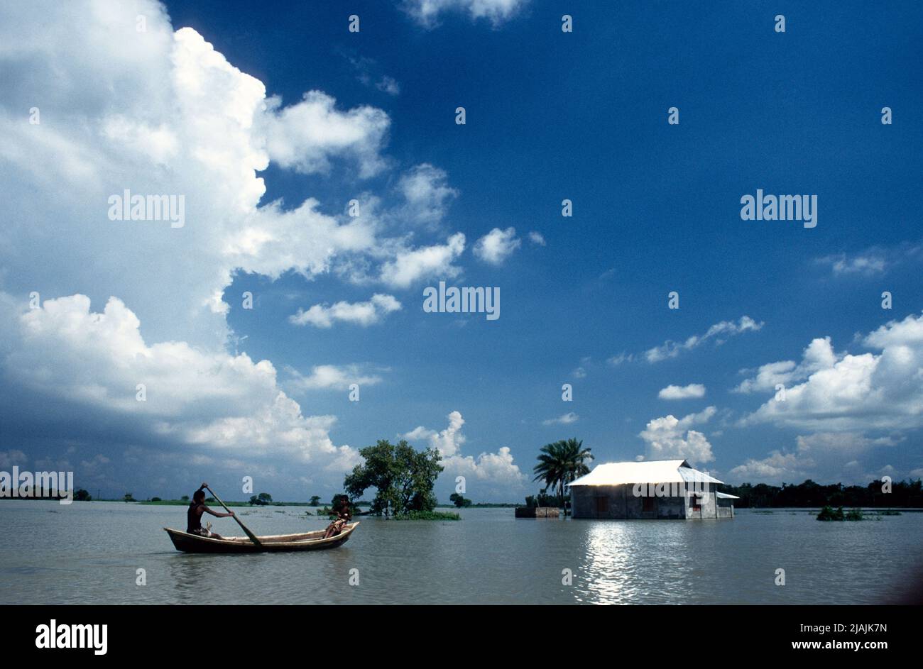 Flood affected village of Singair in Bangladesh. September 13, 1998 ...