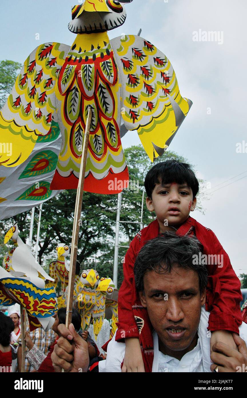Bangladeshi people celebrating the Bangla new year 1412. The day is ...