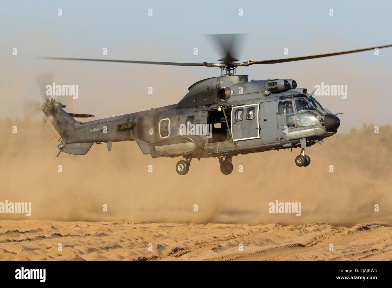 A Royal Netherlands Air Force AS532 Cougar transport helicopter ...