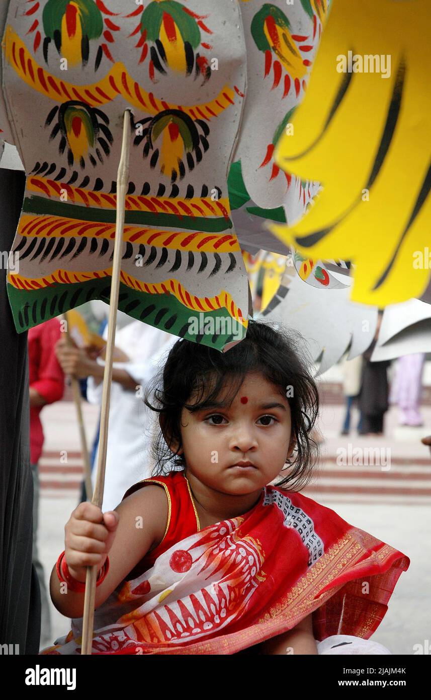 Bangladeshi people celebrating the Bangla new year 1412. The day is ...