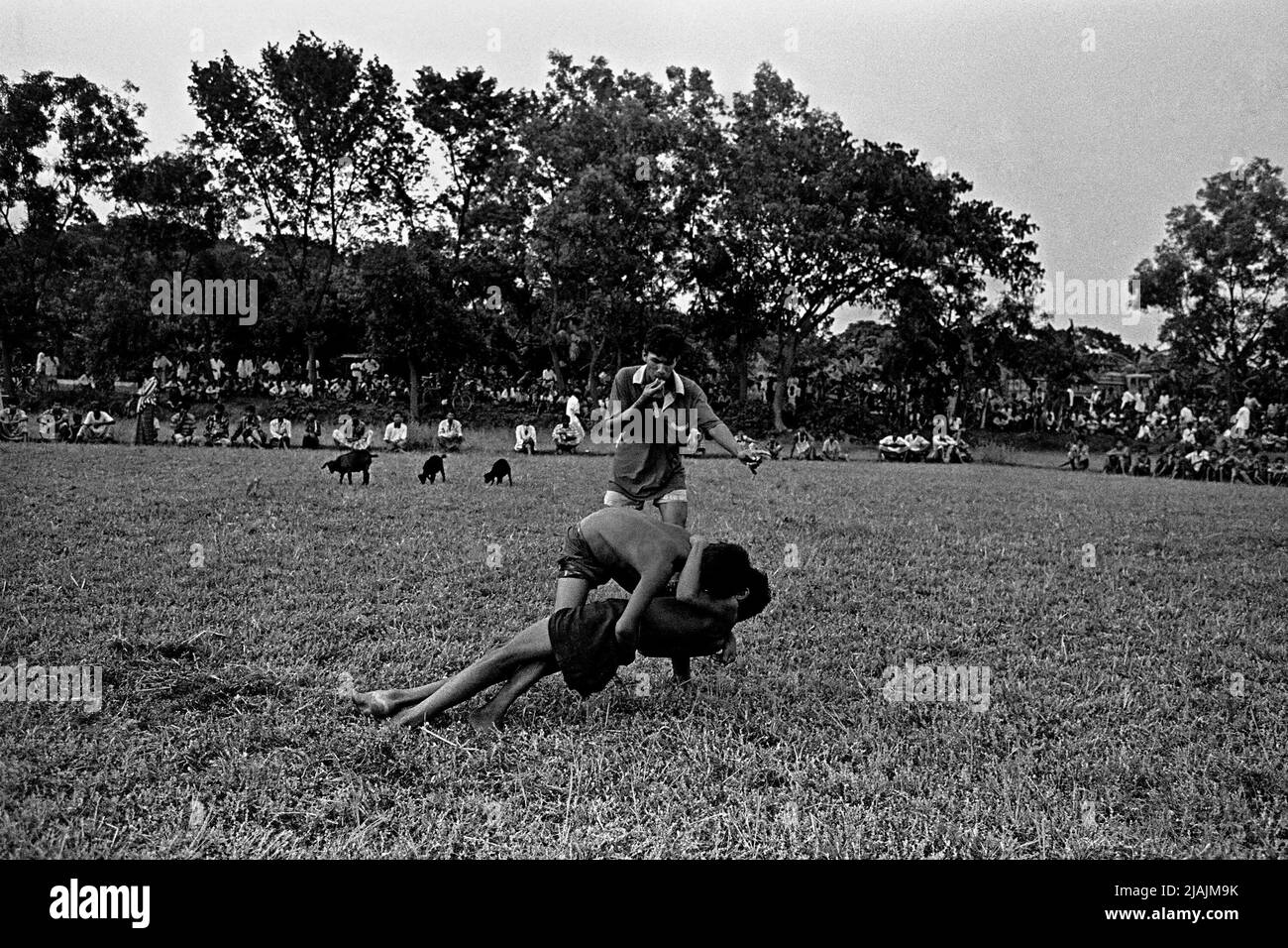 Rural wrestling or Kusti at Katiadi, Kishoreganj, Bangladesh. 1997. The ...