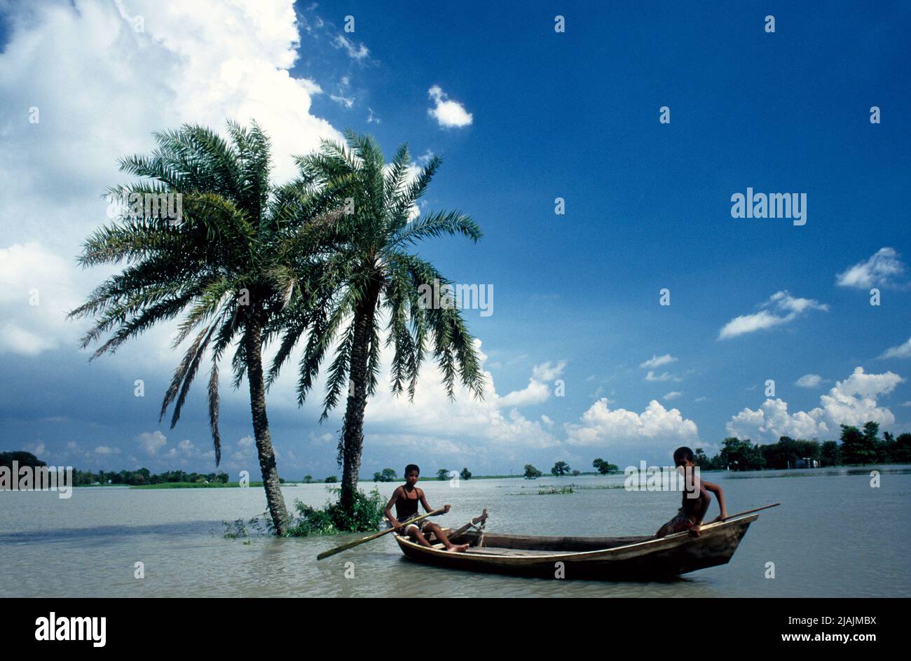 Flood affected village of Singair in Bangladesh. September 13, 1998 ...