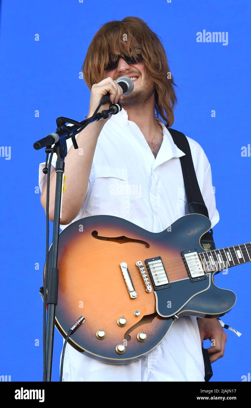 Actor and musician Joe Keery, stage name DJO, is shown performing on ...