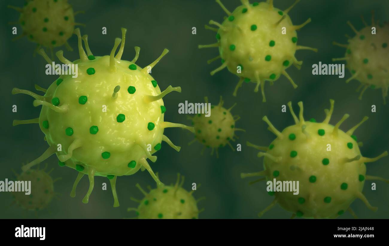 Conceptual biomedical illustration of genital herpes, an infection by ...