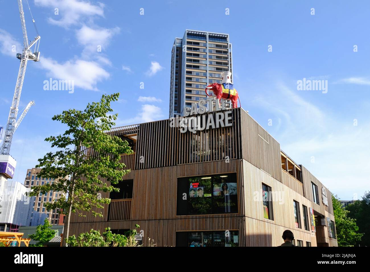 London, UK. Castle Square retail units in Elephant and Castle Stock ...