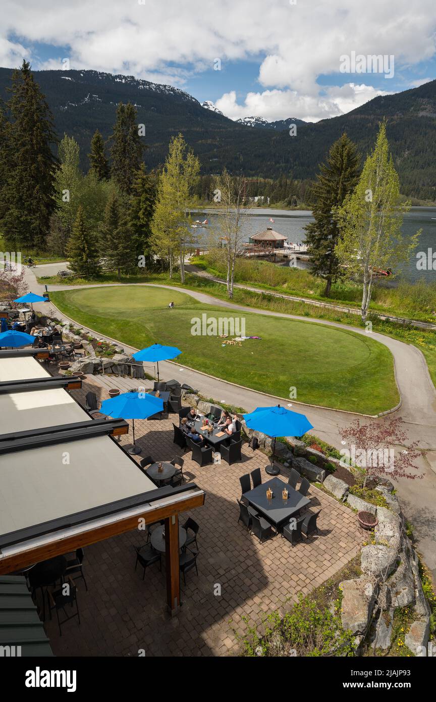 The Nicklaus North golf course and club house at Whistler BC, Canada ...