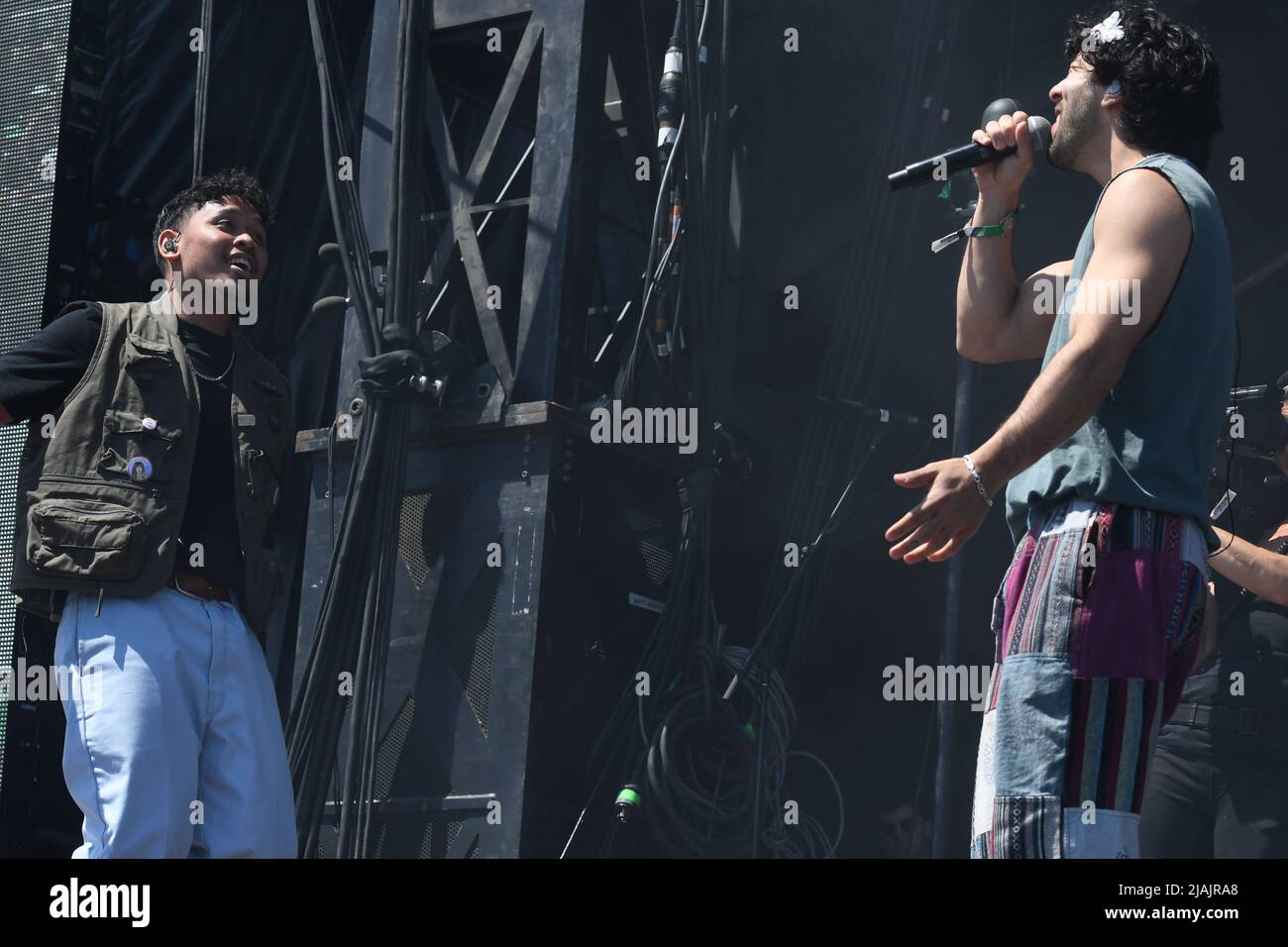 The Peach Tree Rascals are shown performing on stage during a live ...