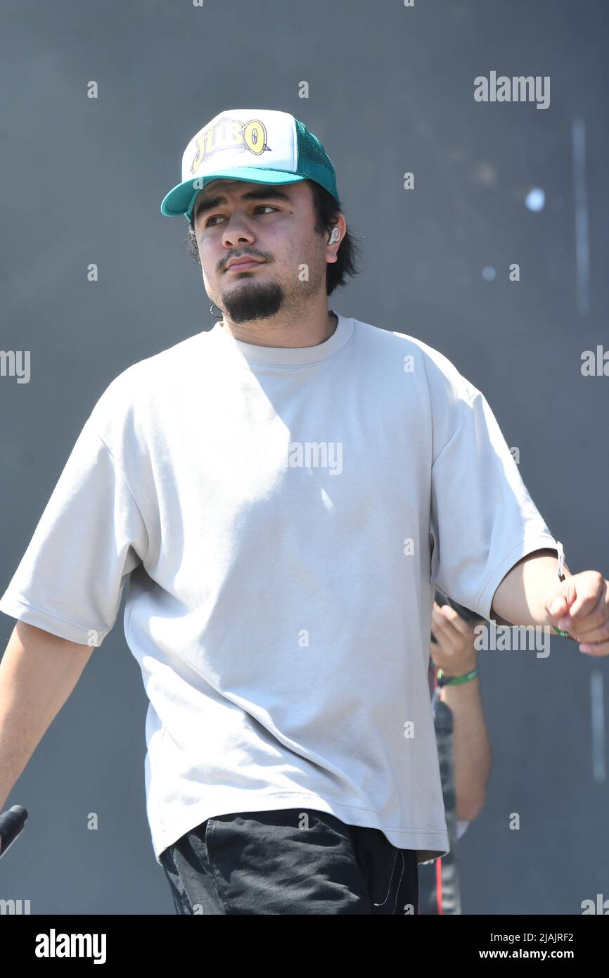 Rapper and singer Joseph Barros is shown performing on stage during a ...
