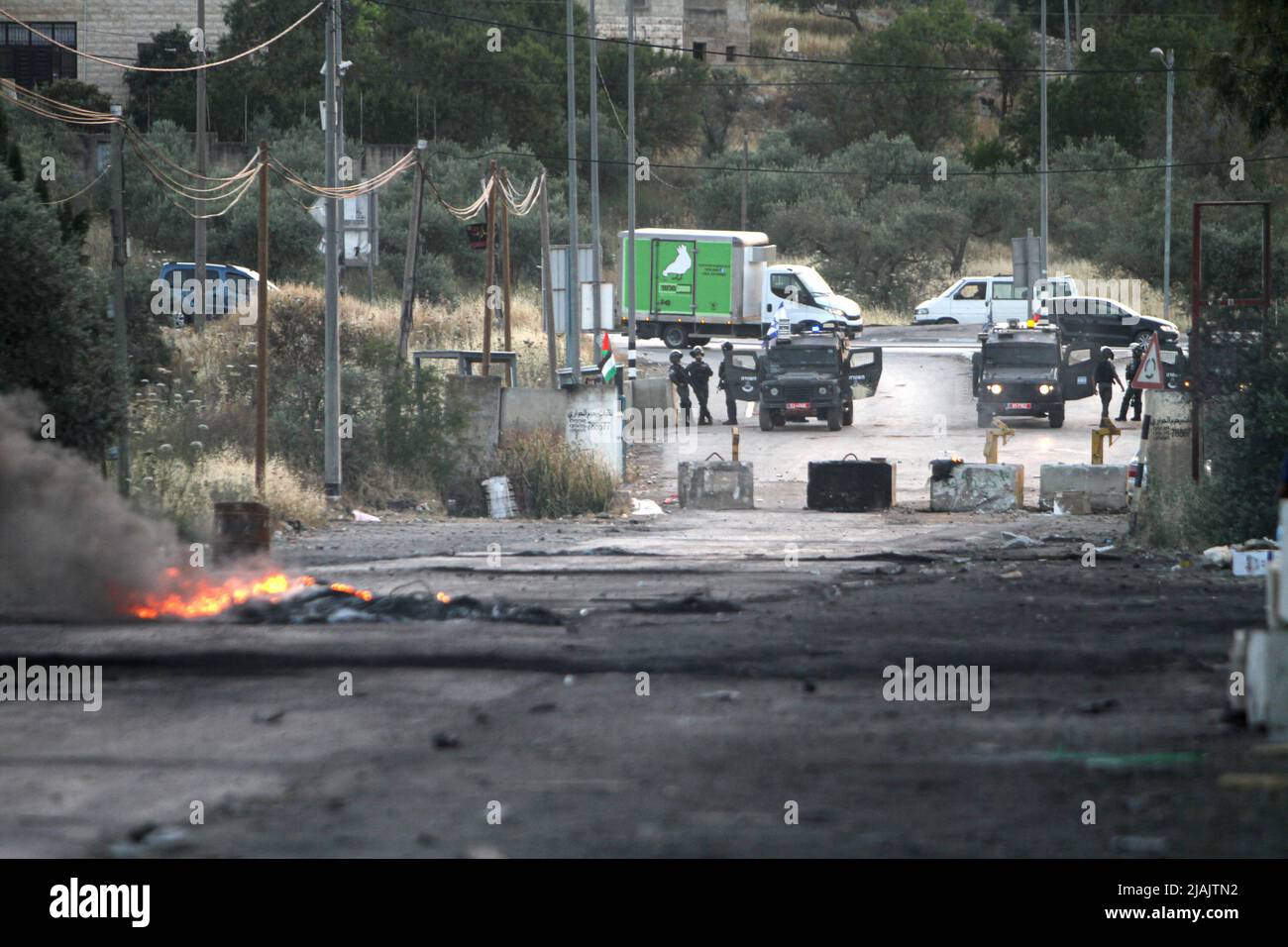 May 27, 2022, Nablus, West bank, Palestine: Israeli soldiers are seen ... May 27, 2022, Nablus, West bank, Palestine: Israeli soldiers are seen ...