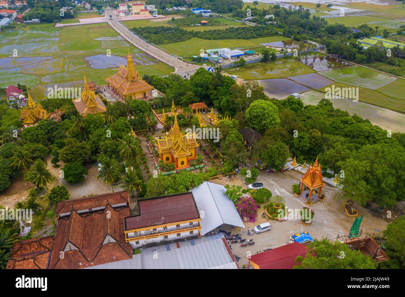 view of Ta Pa pagoda in Ta Pa hill, Tri Ton town, one of the most ...
