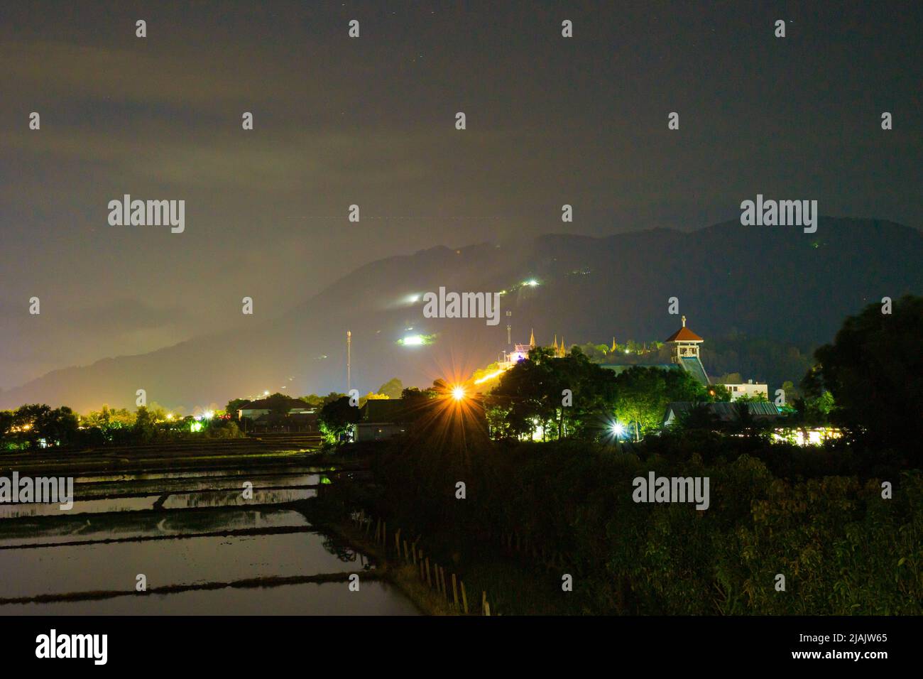view of Ta Pa pagoda in Ta Pa hill, Tri Ton town, one of the most ...
