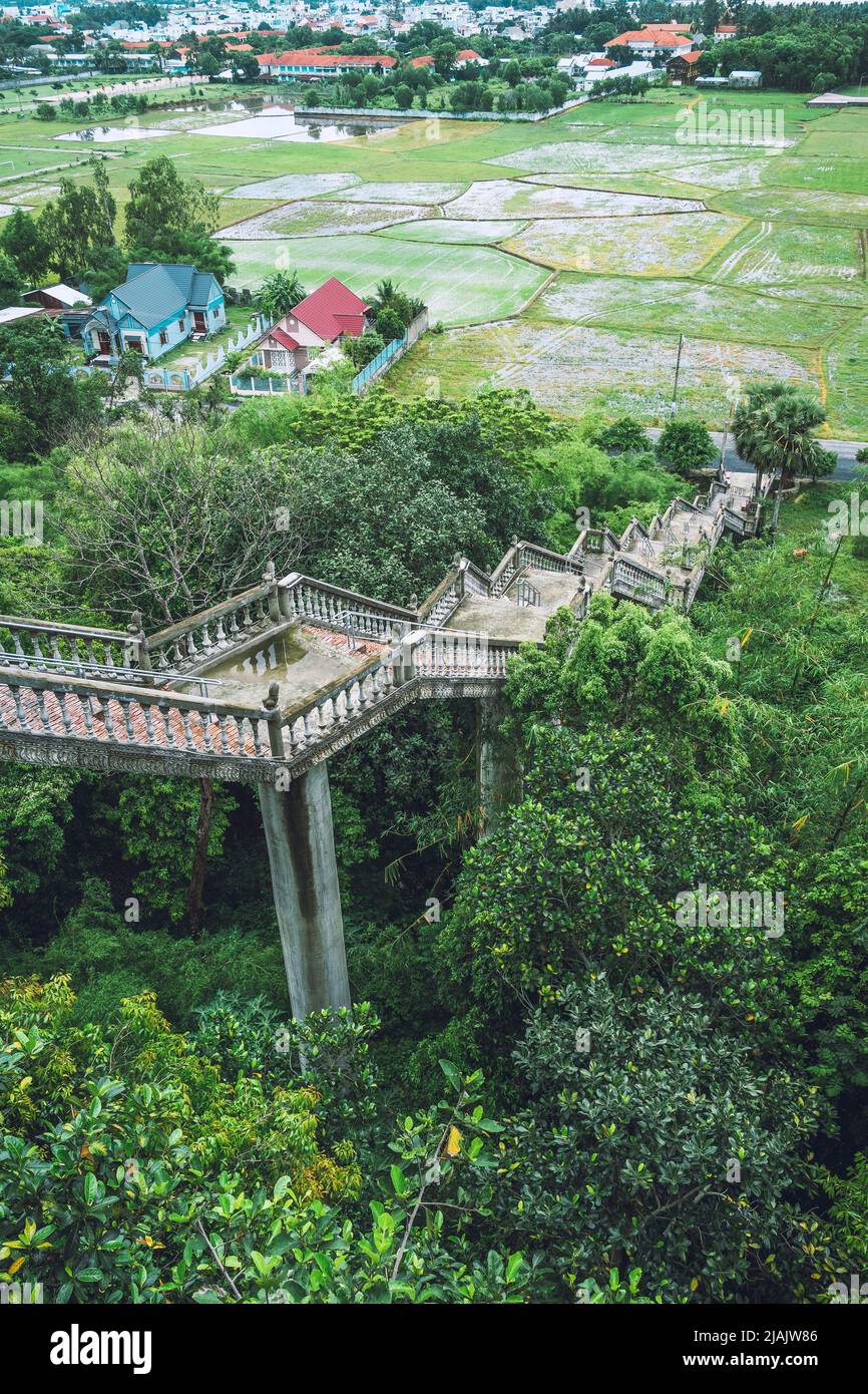 view of Ta Pa pagoda in Ta Pa hill, Tri Ton town, one of the most ...
