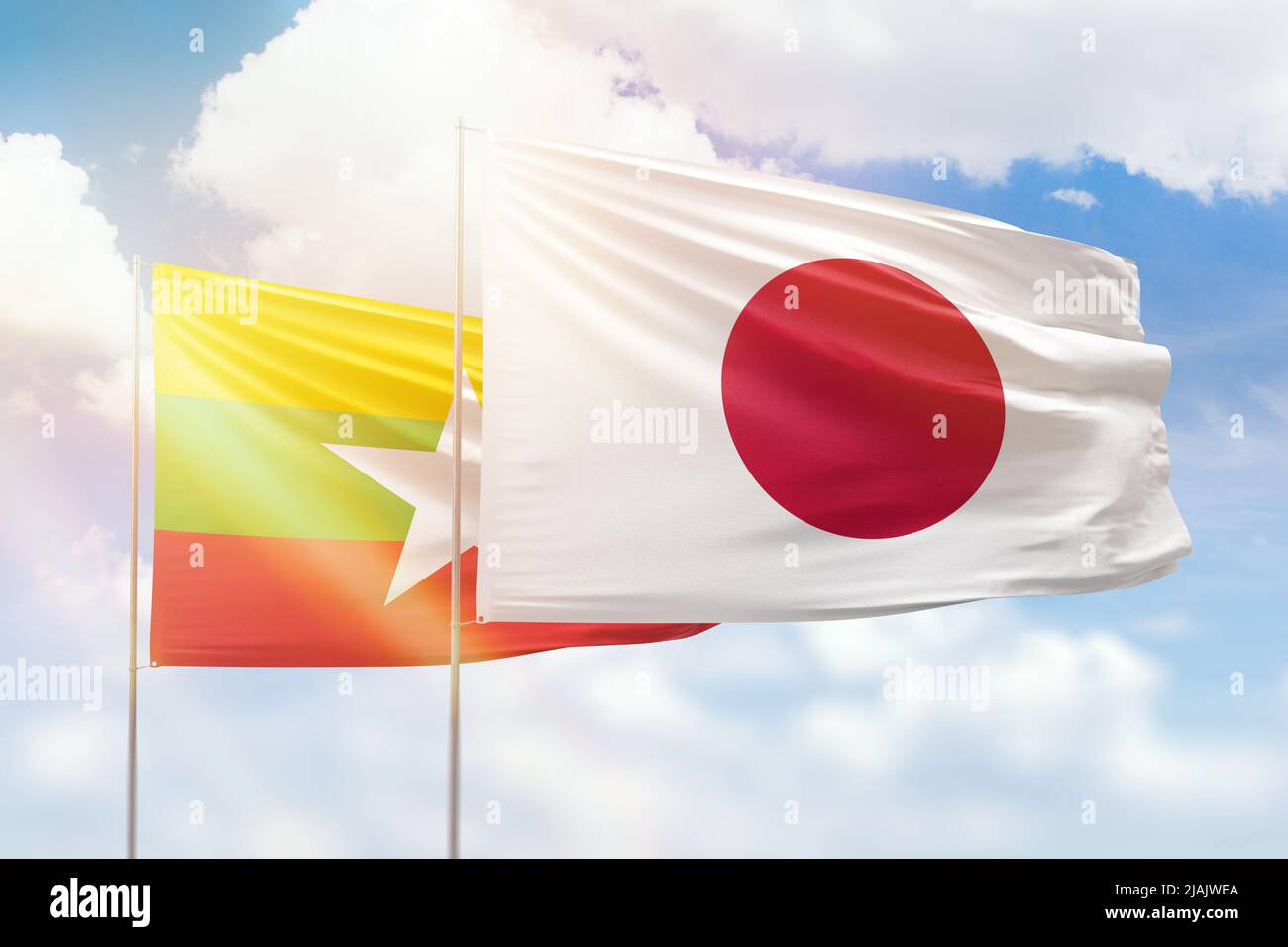 Myanmar japan flag hi-res stock photography and images - Alamy