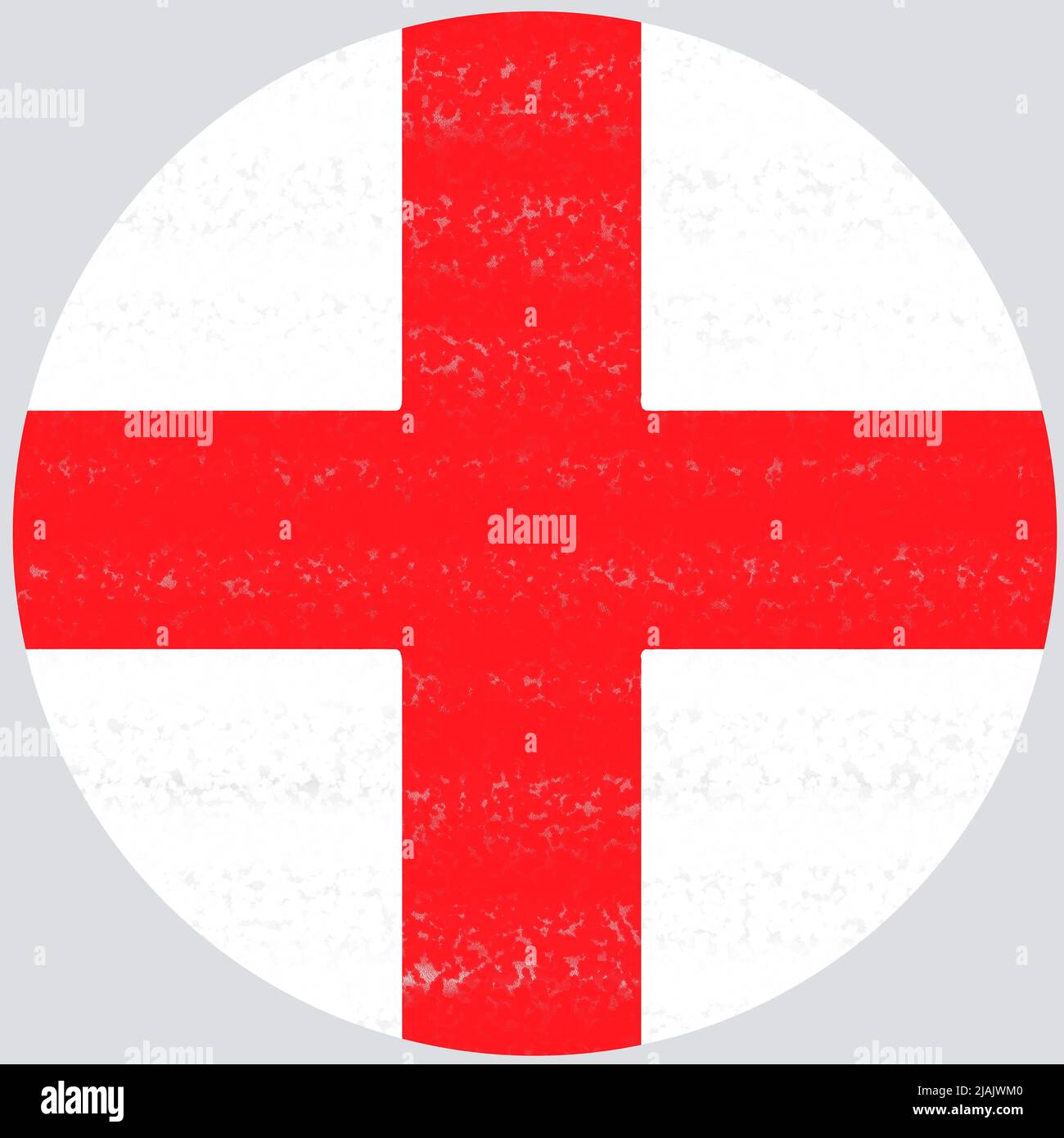 Illustration with brushstroke effect of the flag of England in circular ...