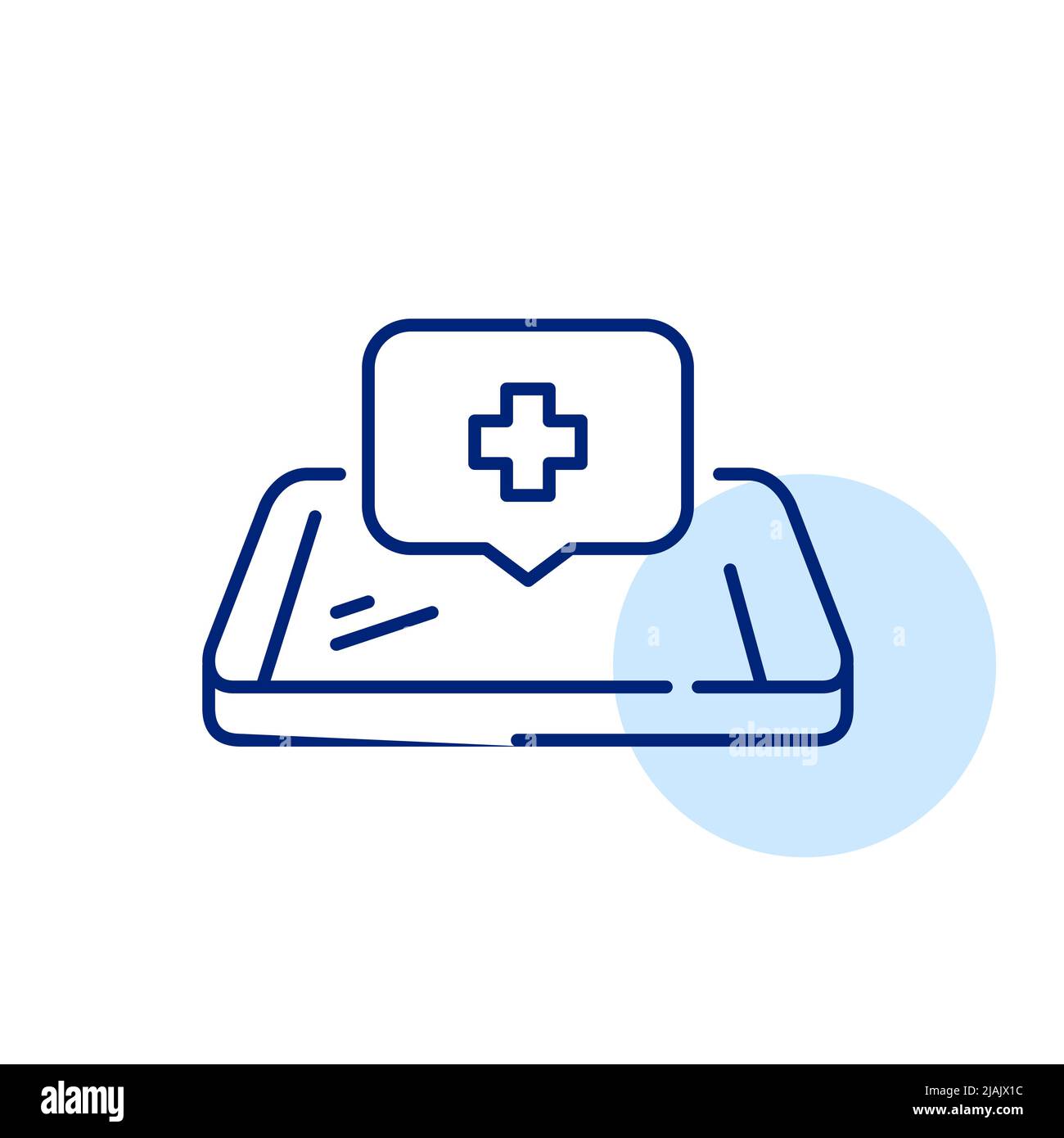 Medical online consultation service app. Pixel perfect, editable stroke line art icon Stock ...