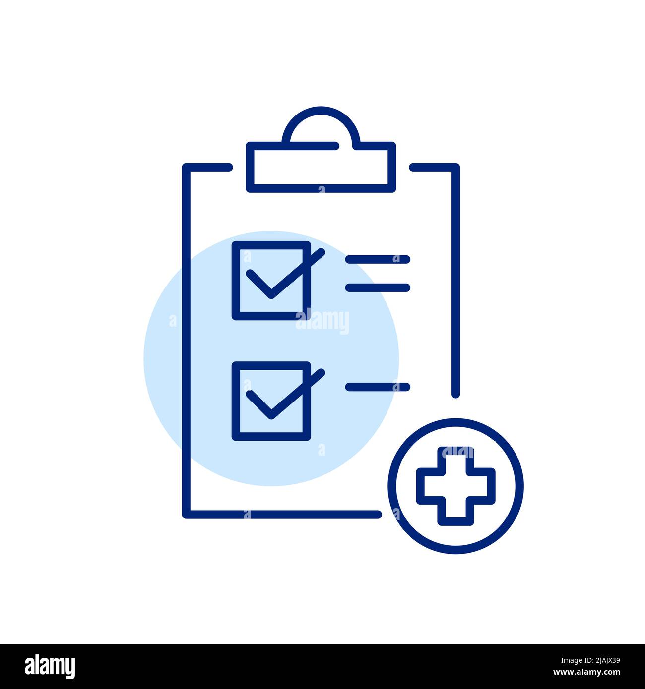 Medical checklist with checkmarks. Regular check-up or hospital sign in ...