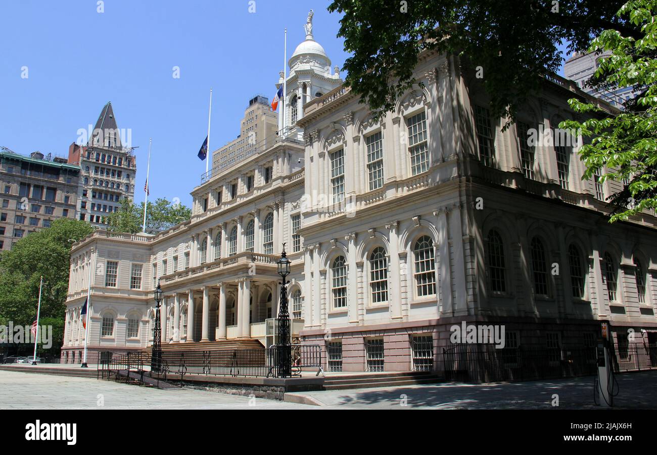 New York City Hall, constructed in 1803 - 1812, in Georgian Revival ...