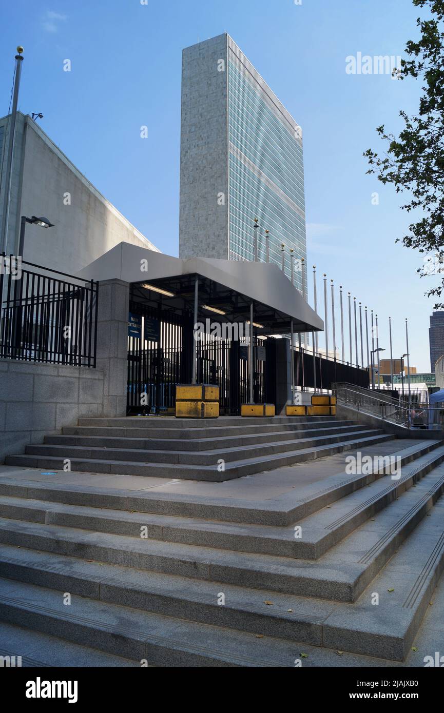 United Nations Headquarters Entrances UN Summit Of The Future Underway
