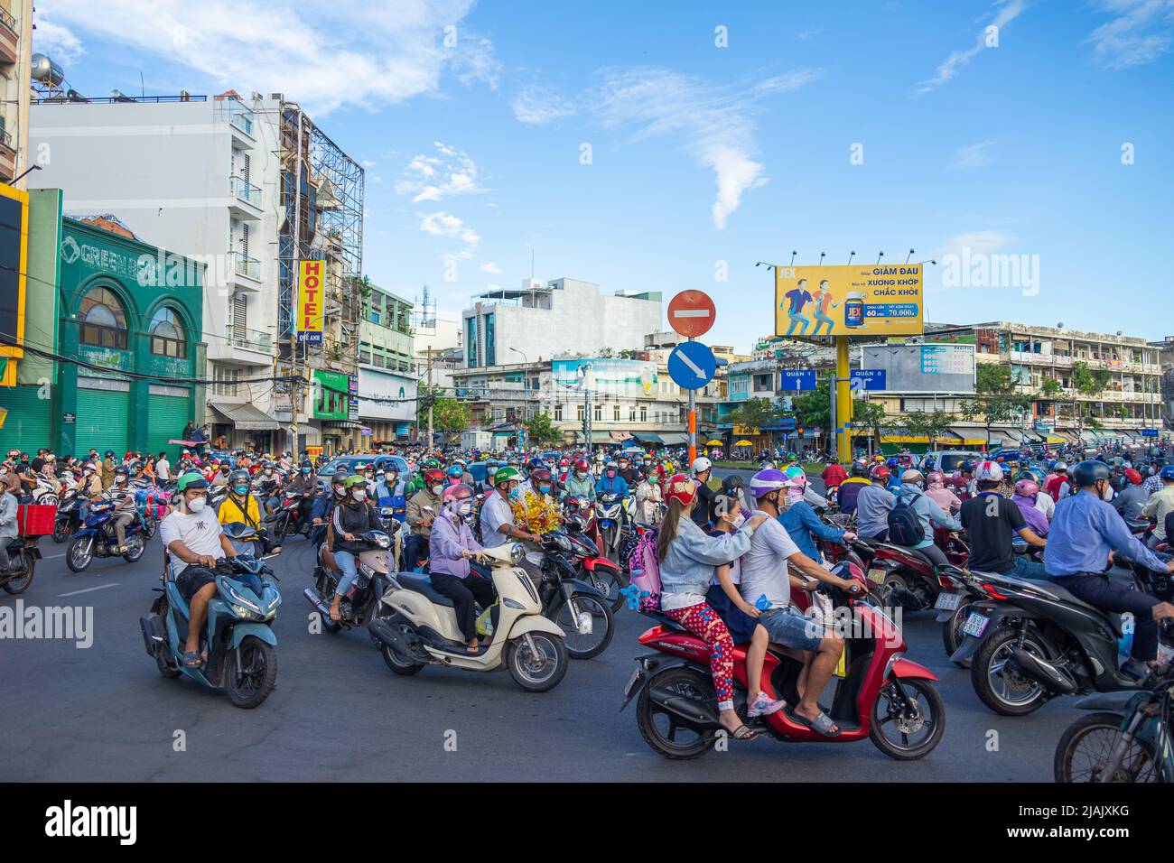Ho Chi Minh city, Vietnam - 15 Feb 2022: Busy traffic jam during ...