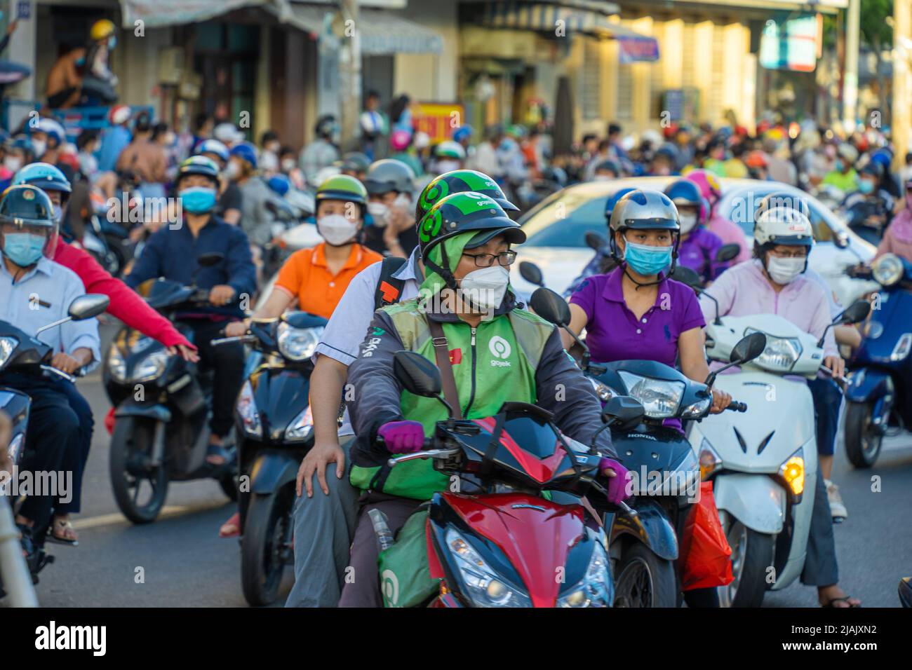 Ho Chi Minh city, Vietnam - 15 Feb 2022: Busy traffic jam during ...