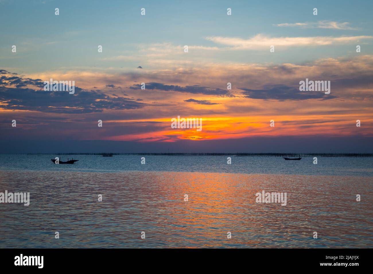 Sea and sky Before Sunset background Stock Photo - Alamy