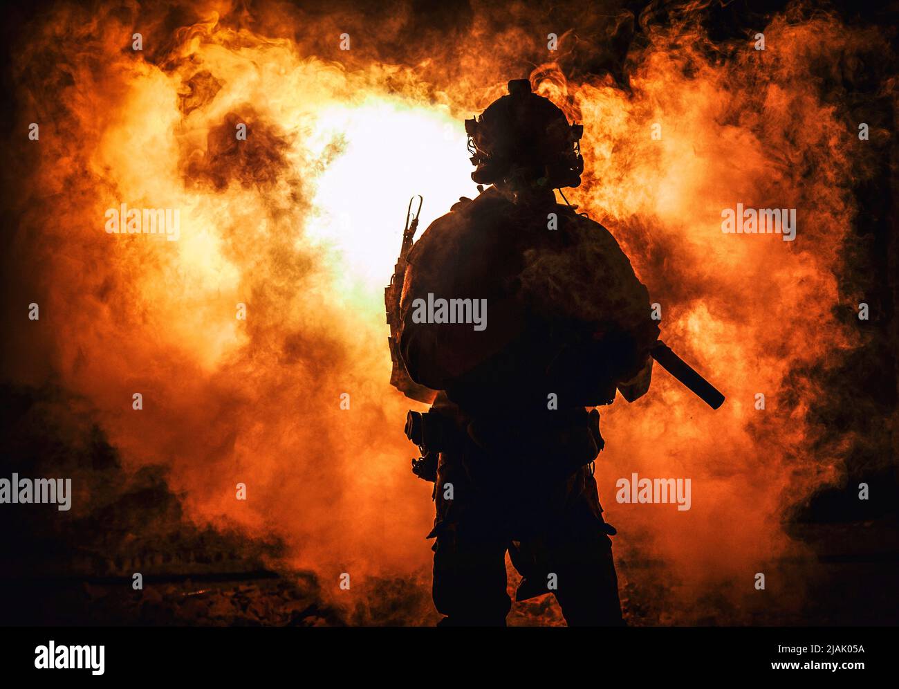 Exploding war army soldier standing smoke hi-res stock photography and ...