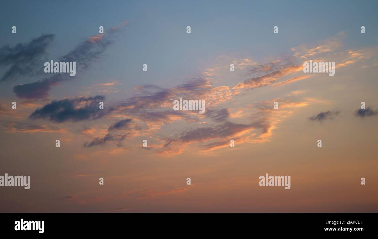 orange yellow color of cloudy. sunset sky. Beautiful sky Stock Photo ...