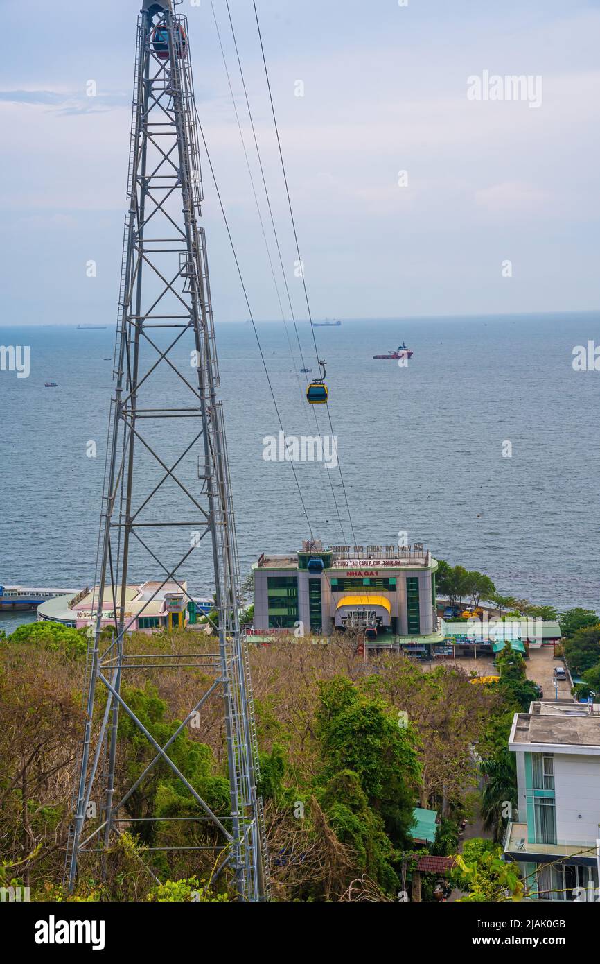 Ho May cable car and station on Nui Lon mountain in Vung Tau city and ...