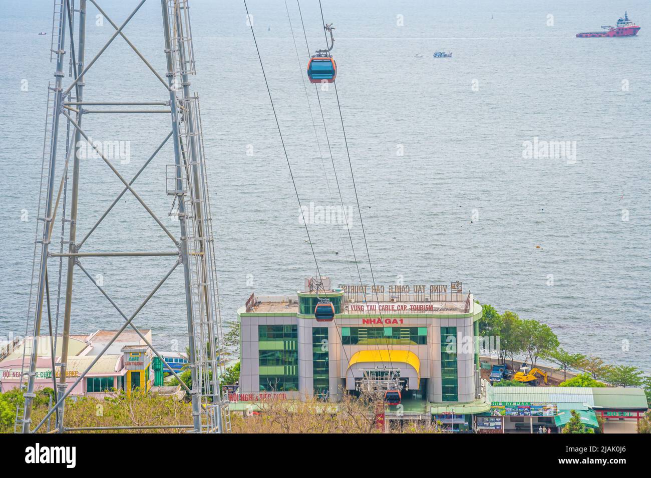 Ho May cable car and station on Nui Lon mountain in Vung Tau city and ...