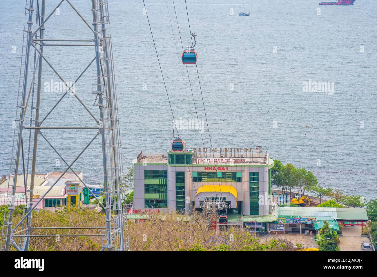 Ho May cable car and station on Nui Lon mountain in Vung Tau city and ...