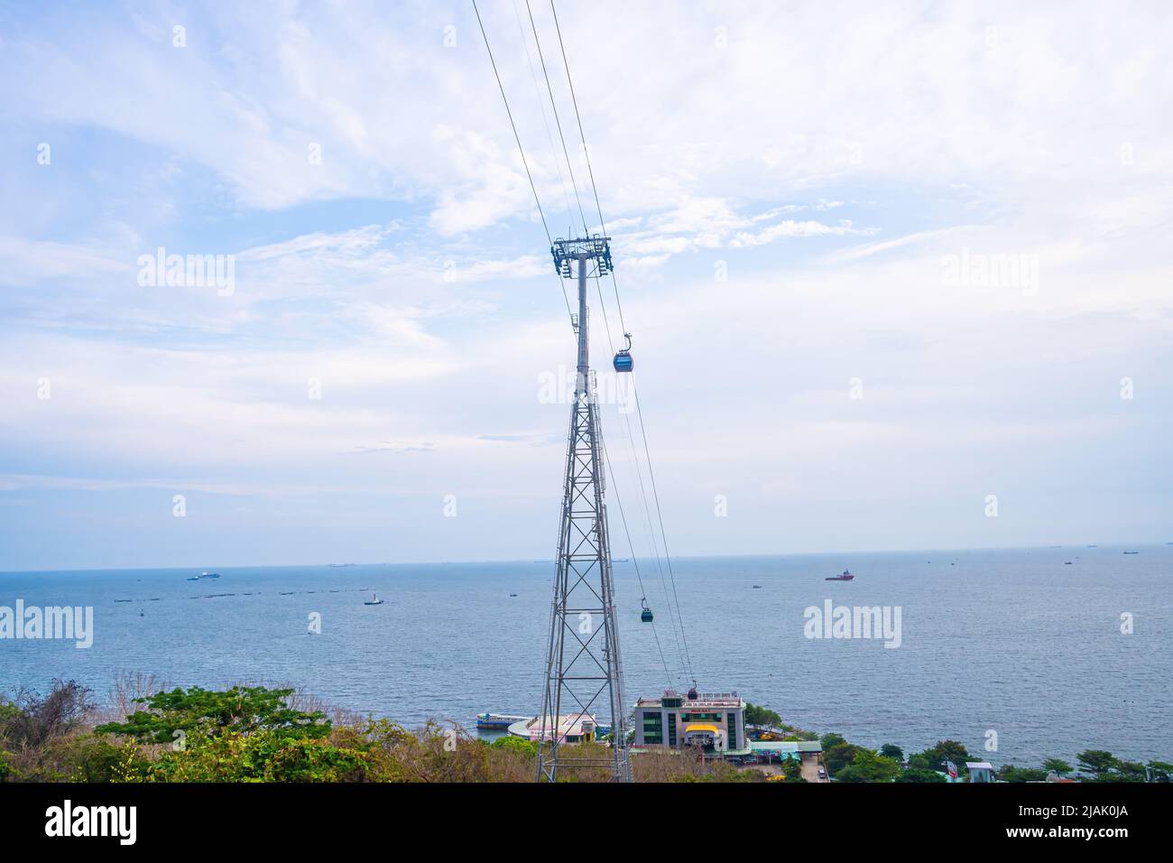 Ho May cable car and station on Nui Lon mountain in Vung Tau city and ...